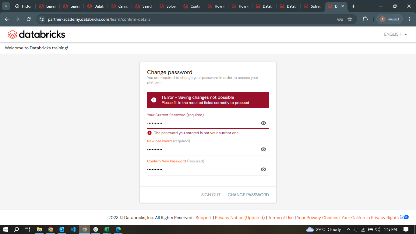 Solved: Not able to register or sign in to Partner Academy - Databricks Community - 78273